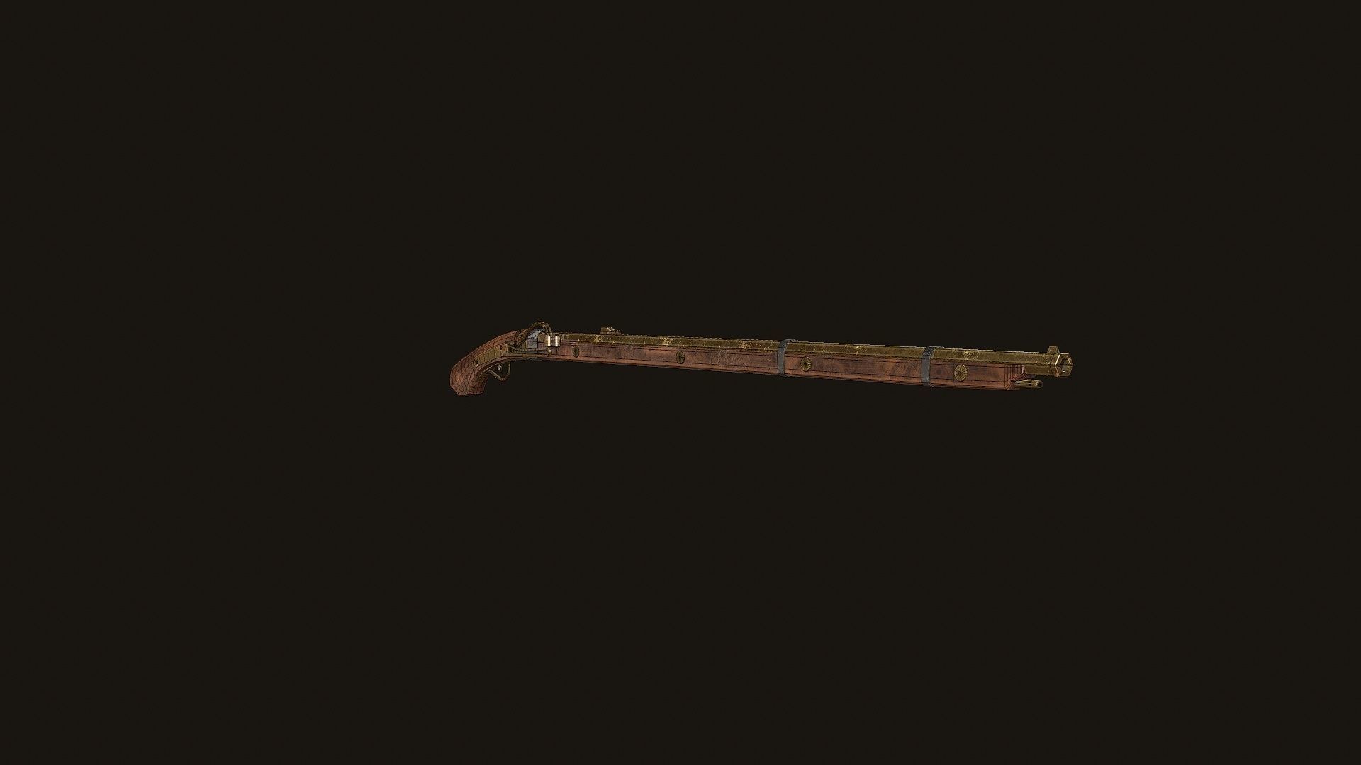 3D model Weapon - Gun - Flintlock - Japanese Matchlock VR / AR / low ...