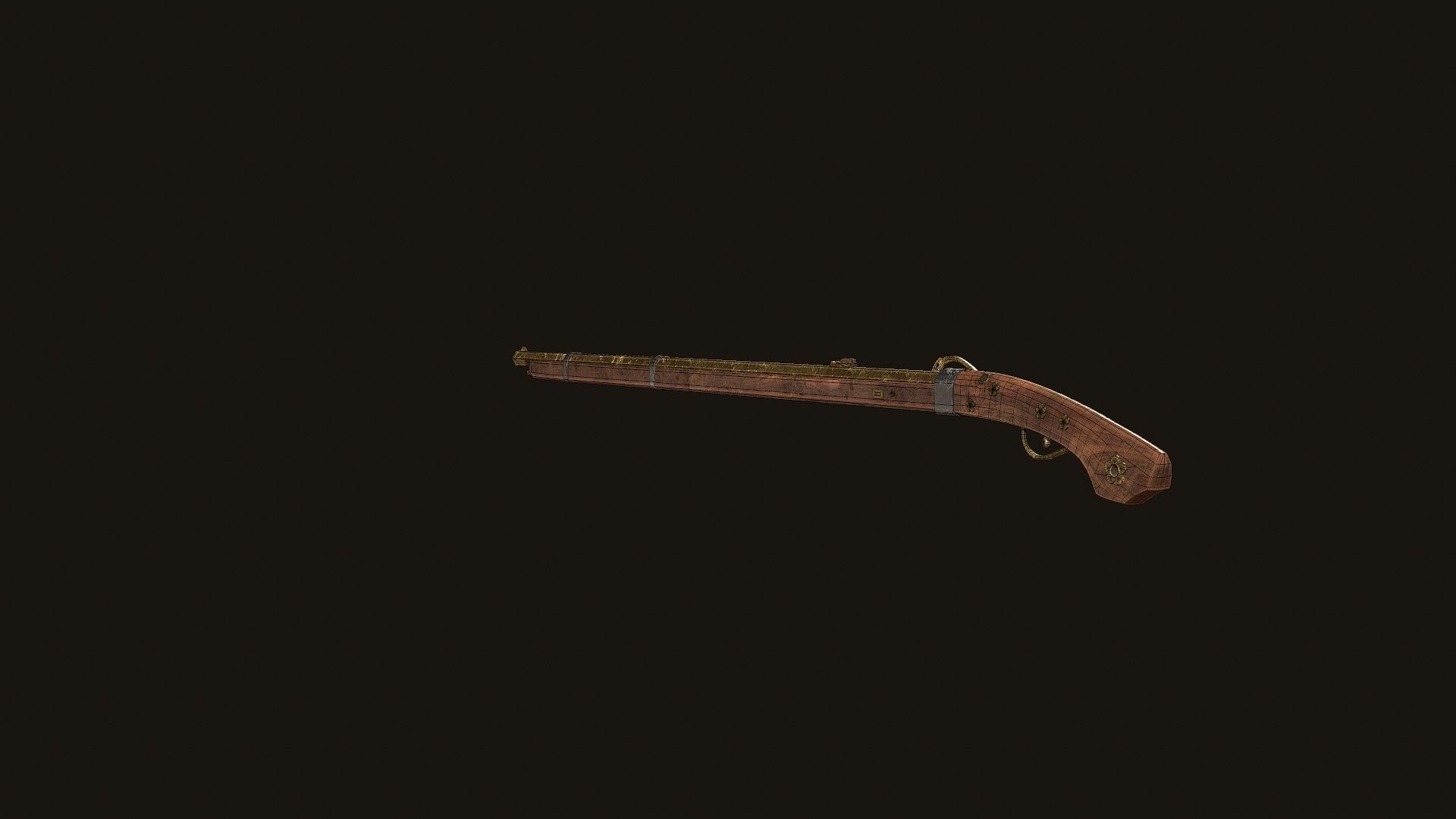 3D model Weapon - Gun - Flintlock - Japanese Matchlock VR / AR / low ...