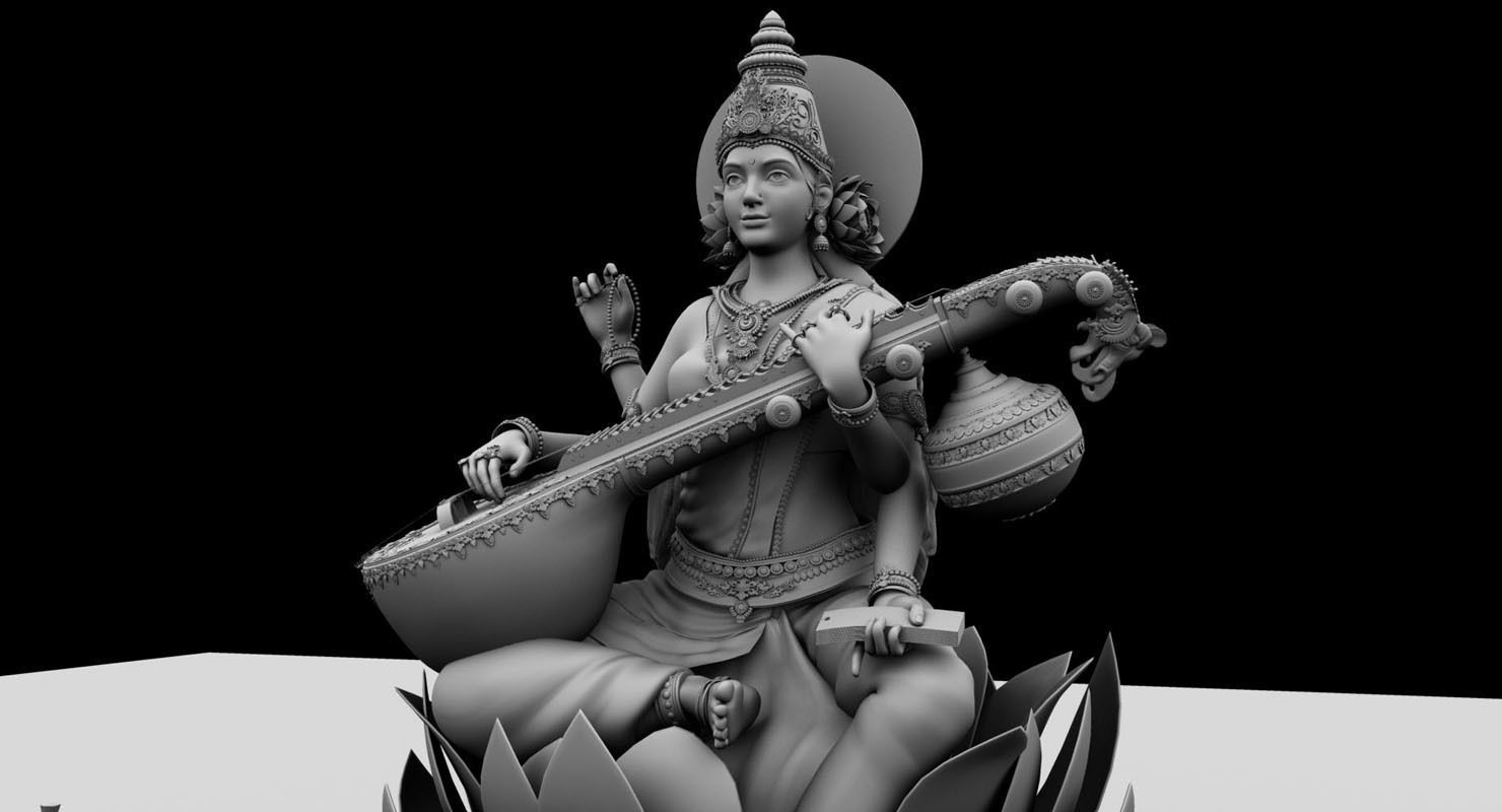 God Saraswati 3d Model 3d Model Cgtrader