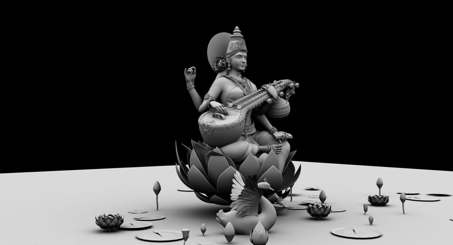 God Saraswati 3d Model 3d Model Cgtrader