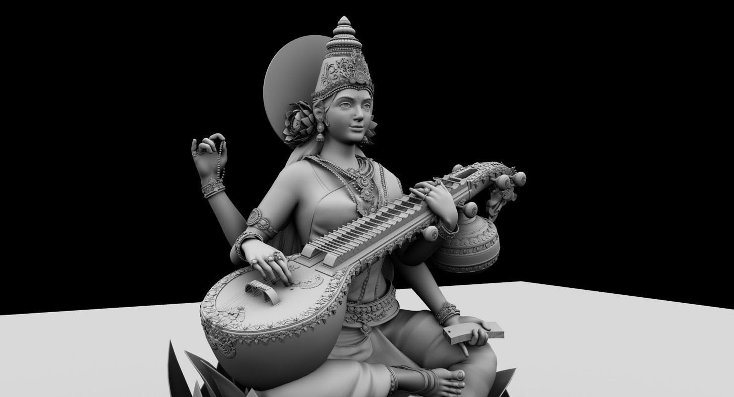 God Saraswati 3d Model 3d Model Cgtrader