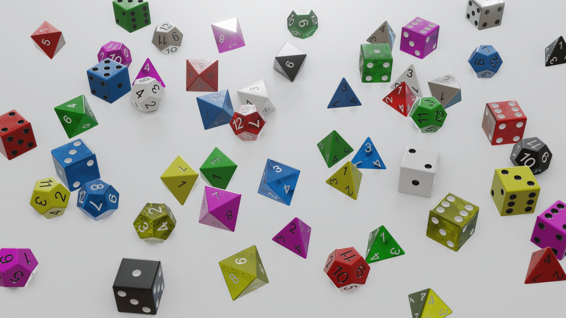 Standard Dice several shapes detailed 3D model | CGTrader