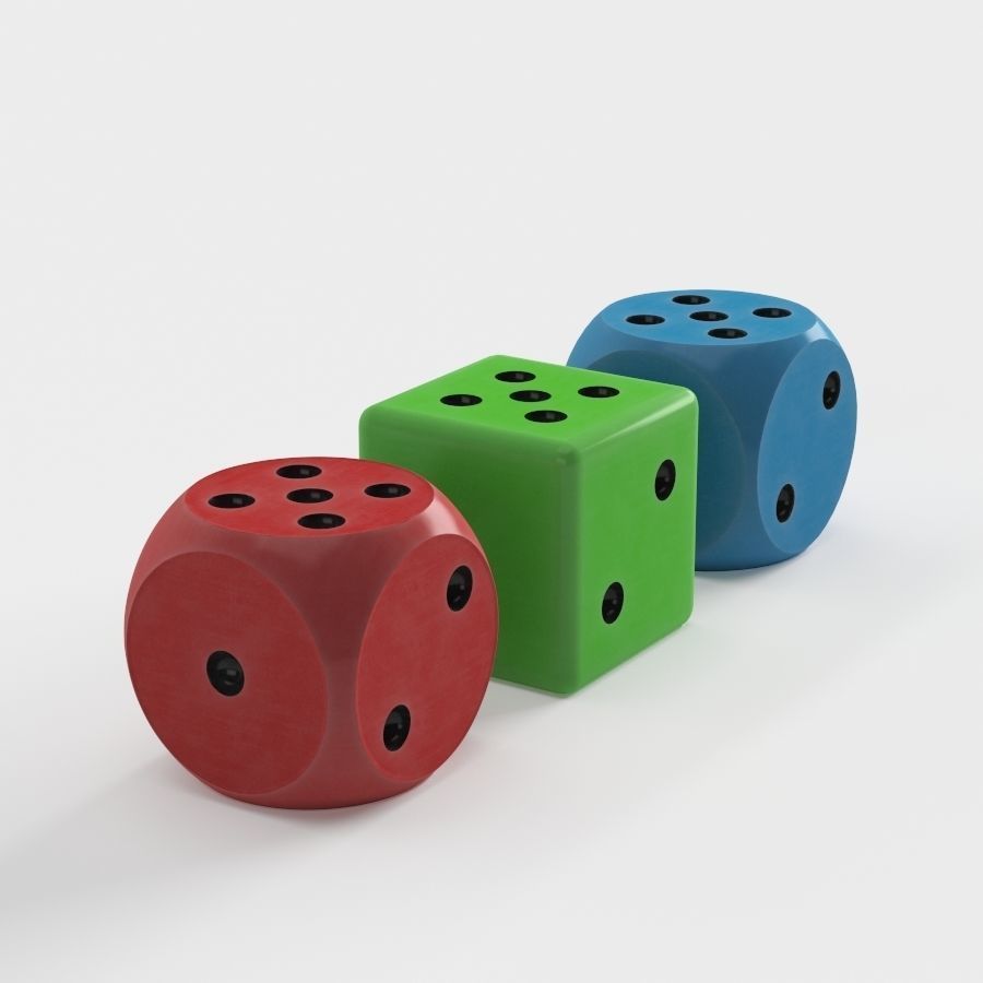 Classic Dice with different colors and shapes 3D model | CGTrader