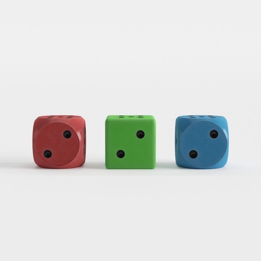 Classic Dice with different colors and shapes 3D model | CGTrader