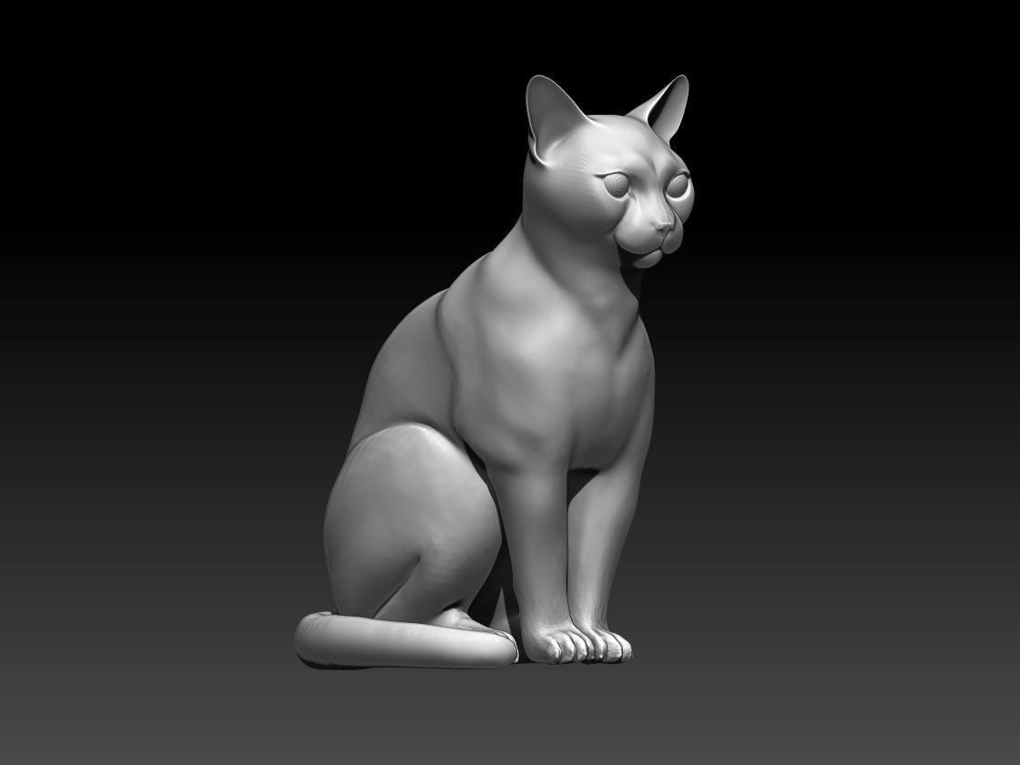 cat sculptures 3D model 3D printable | CGTrader