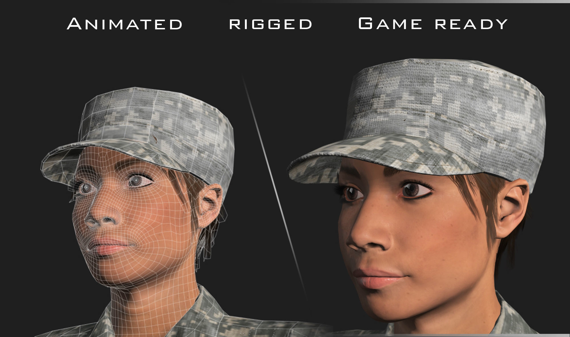 3D model Military Character - Eva VR / AR / low-poly animated | CGTrader