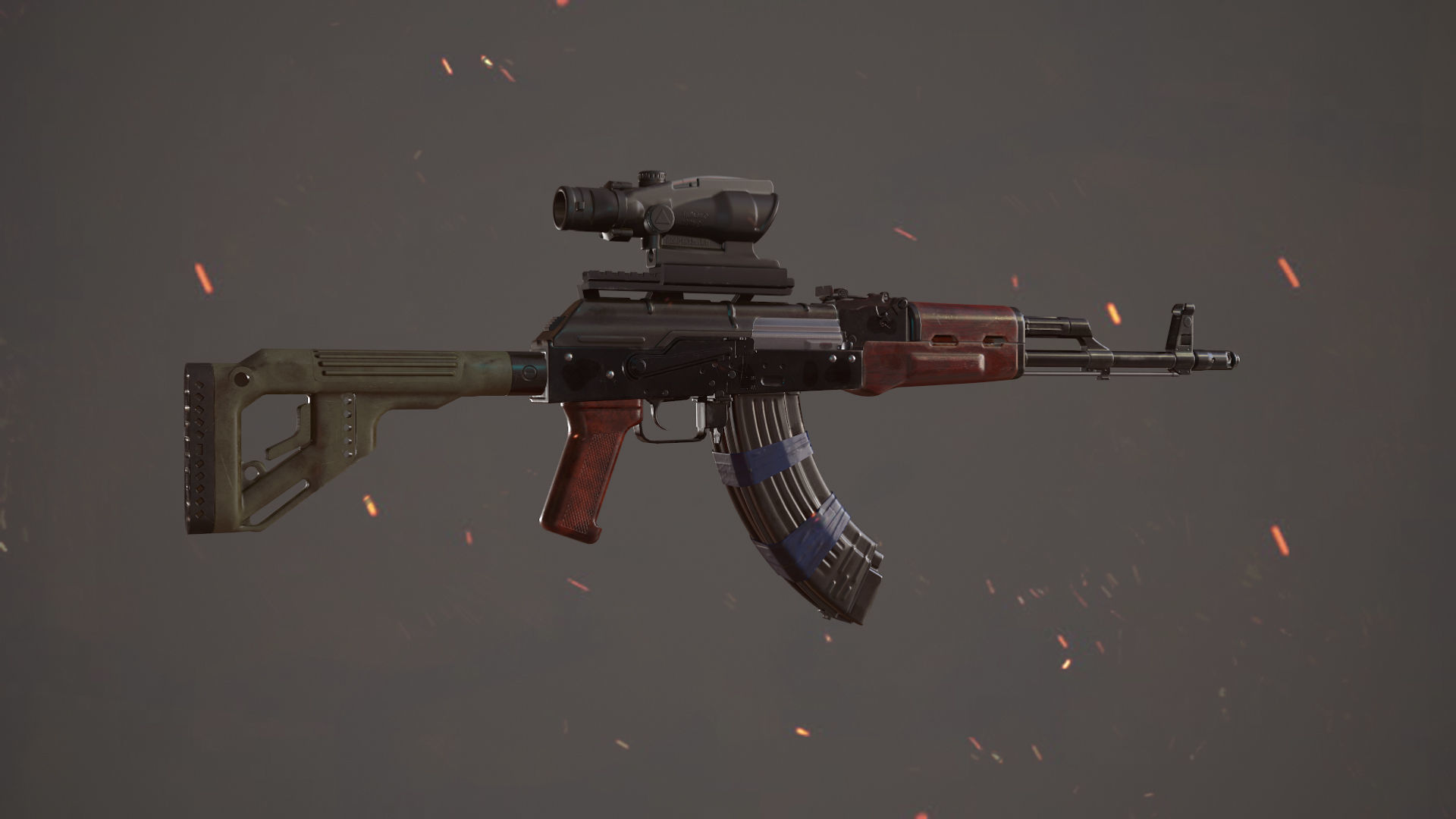 3D model ak47 acog gameready VR / AR / low-poly | CGTrader