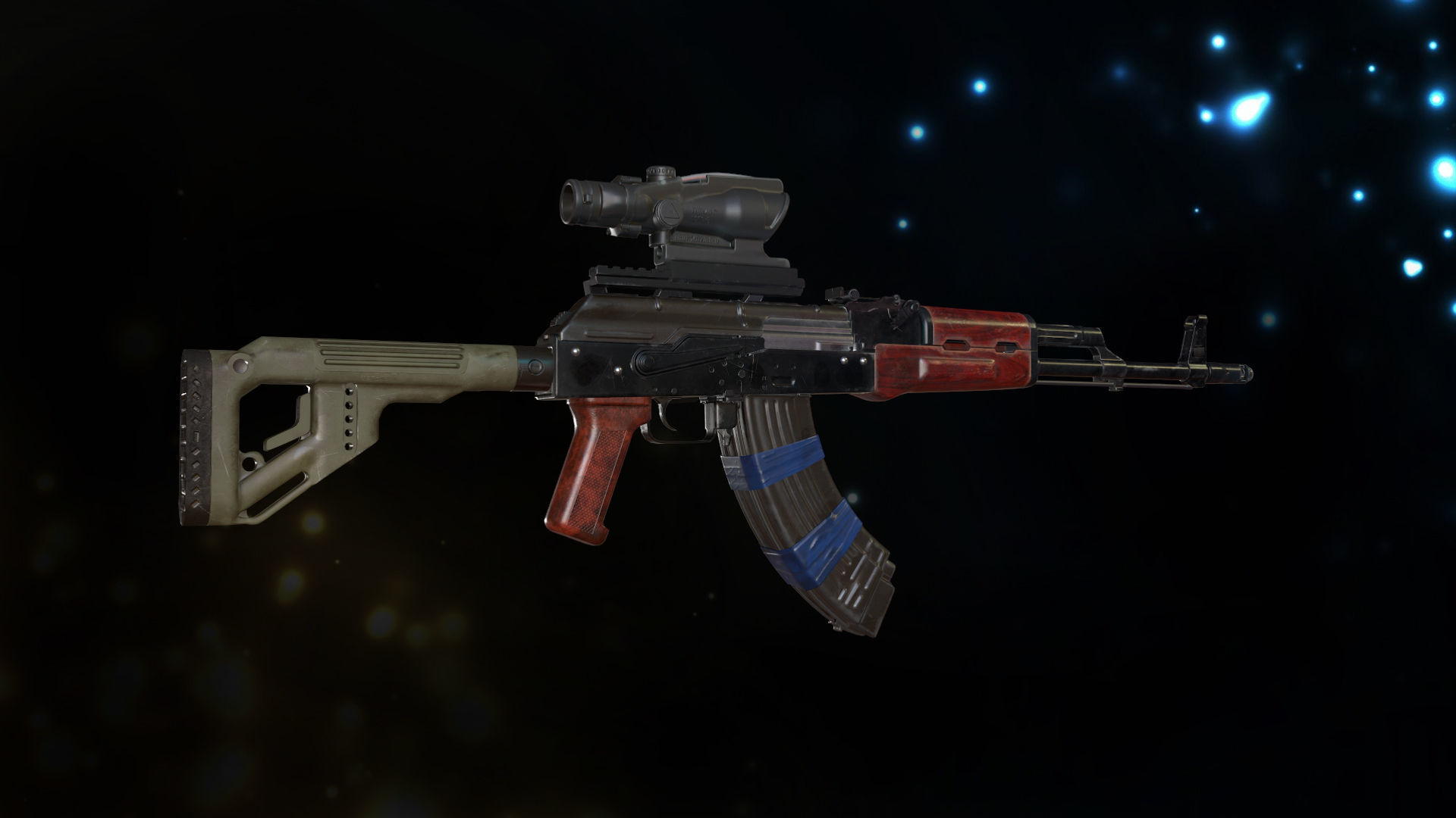 3D model ak47 acog gameready VR / AR / low-poly | CGTrader