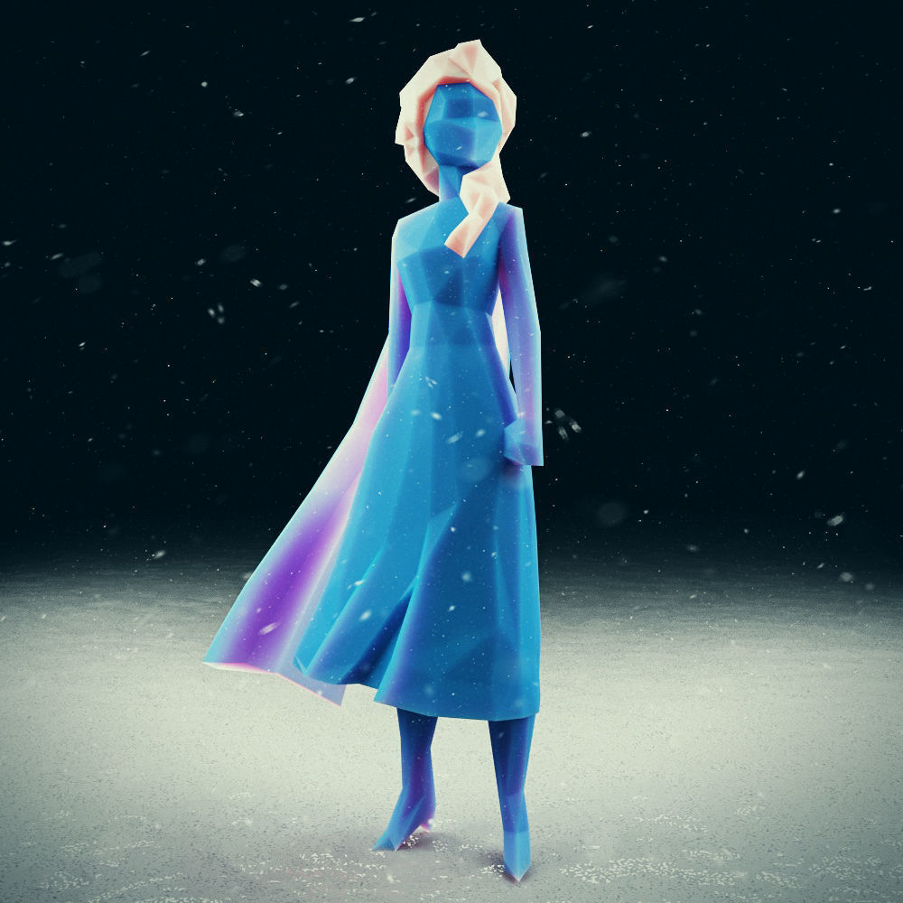 3D model FROZEN II Elsa Low Poly VR / AR / low-poly | CGTrader