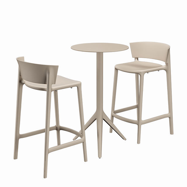 VONDOM MARI-SOL TABLE AND AFRICA BAR STOOL 3D model | CGTrader