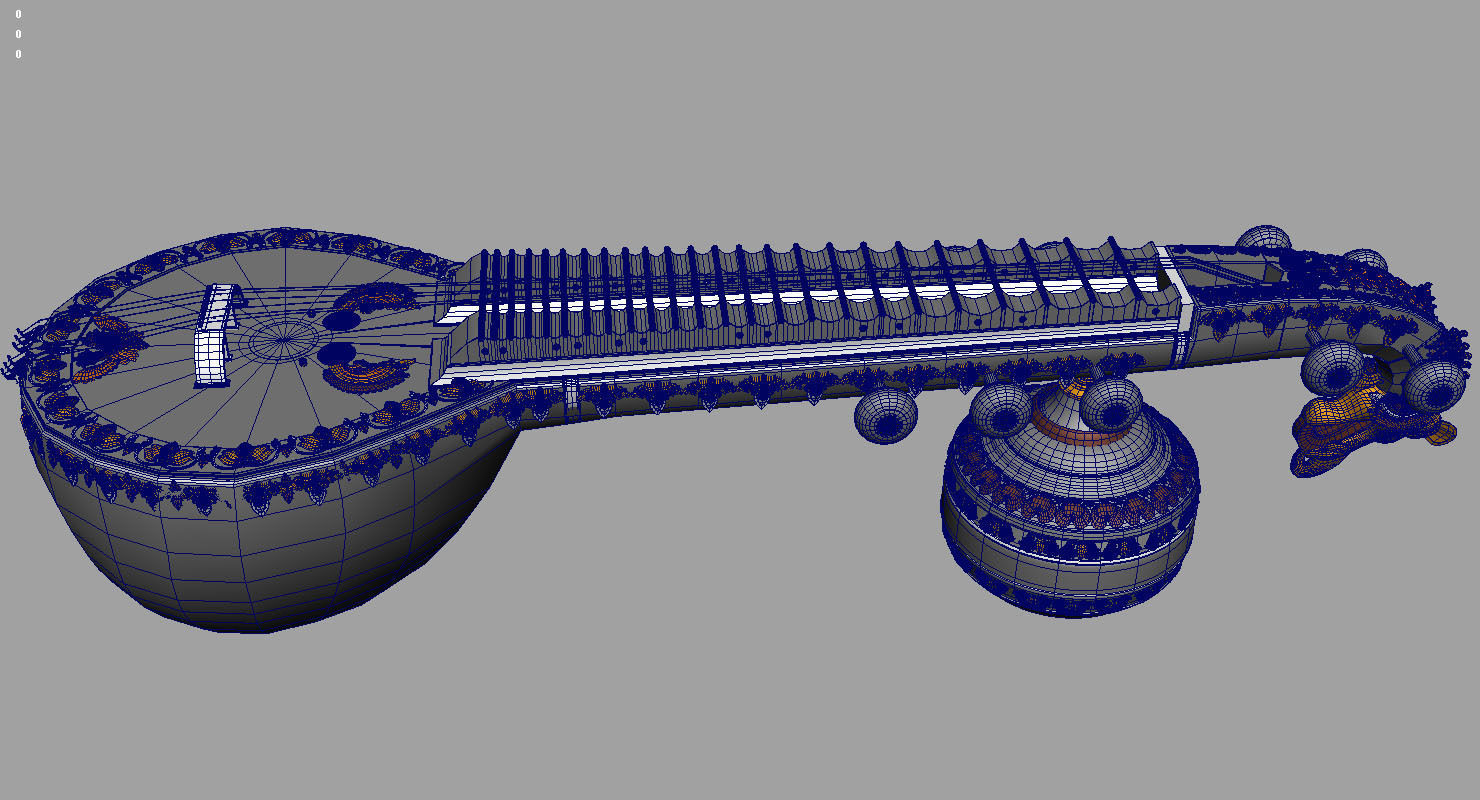 lute indian instrument 3d model 3D model | CGTrader