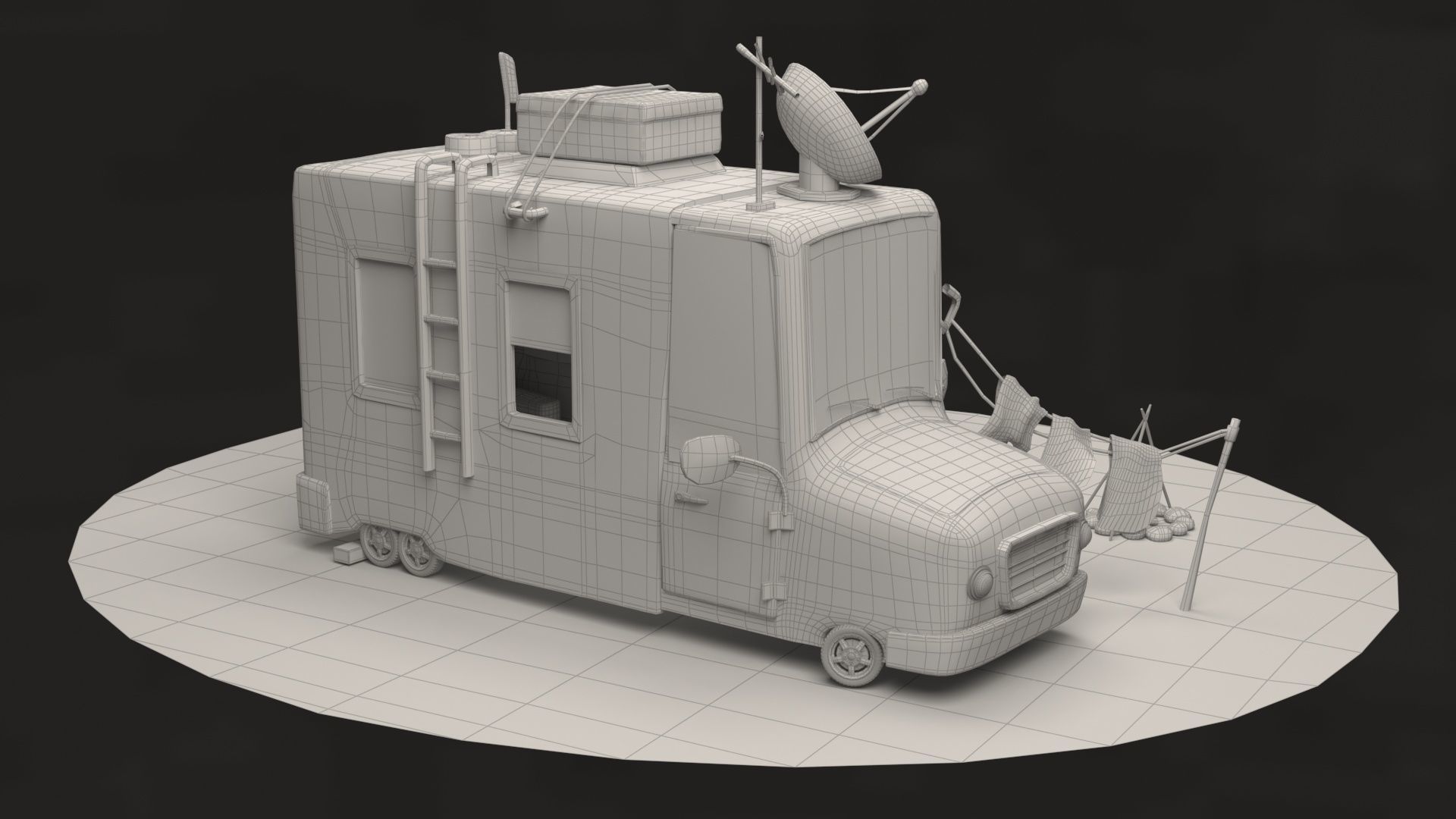 camping car 3d cartoon 3D model | CGTrader