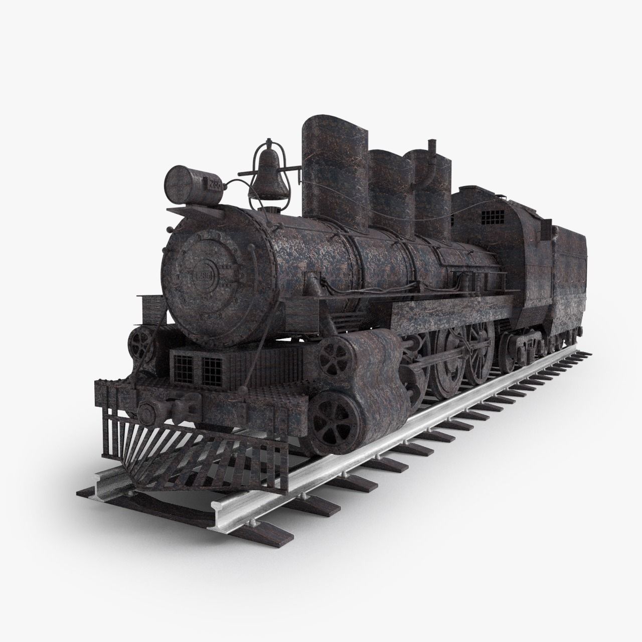 Locomotive rusty steam 3D model | CGTrader
