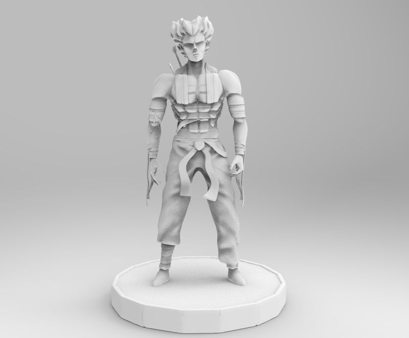 Garou statue of anime character 3D model 3D printable | CGTrader