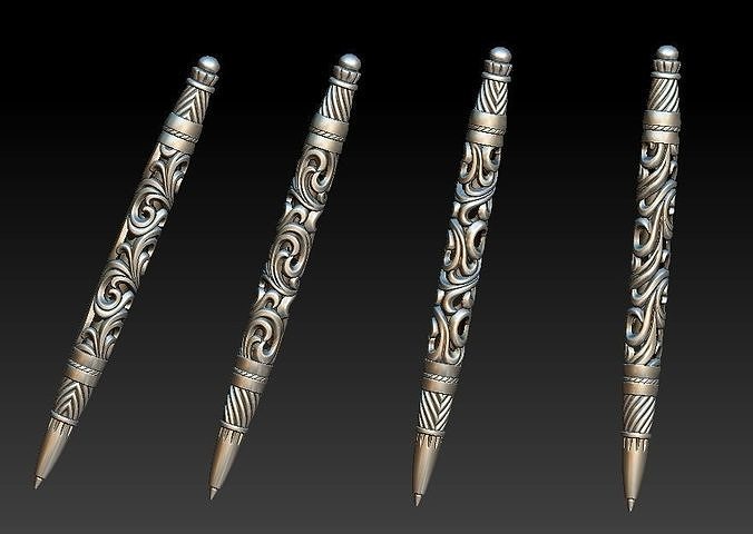 Pen 3D Print model silver 3D model 3D printable | CGTrader