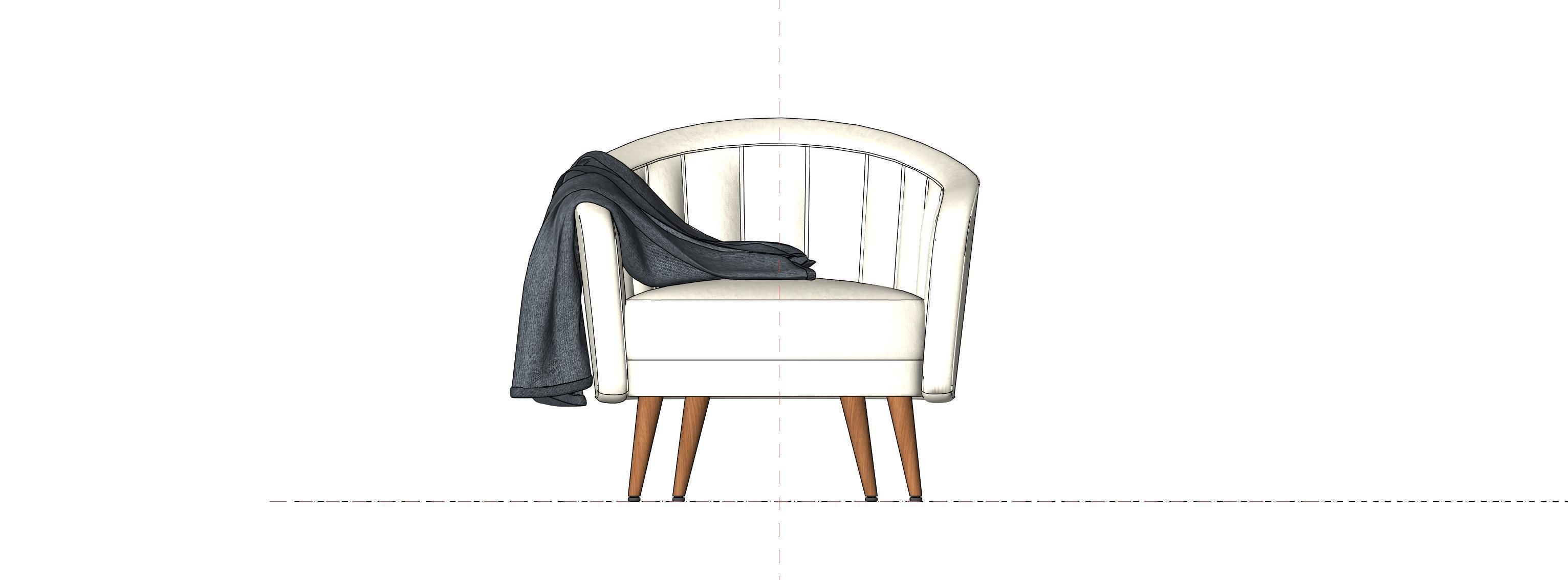 Armchair Family for Revit -1 3D model | CGTrader