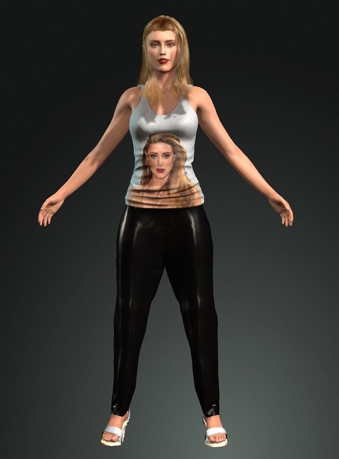 Amber Heard 3D Character Ready for animation 3D model animated rigged ...