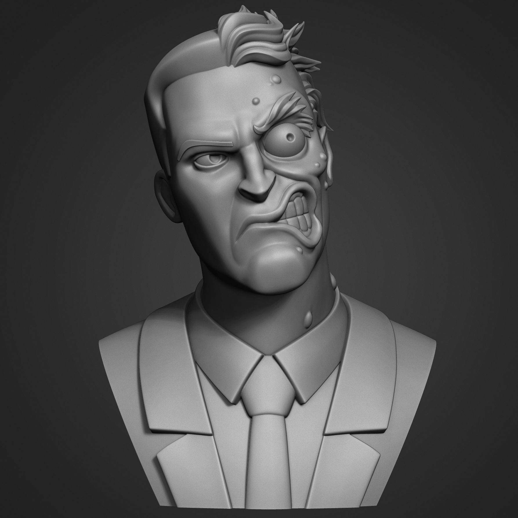Two-Face 3D model 3D printable | CGTrader