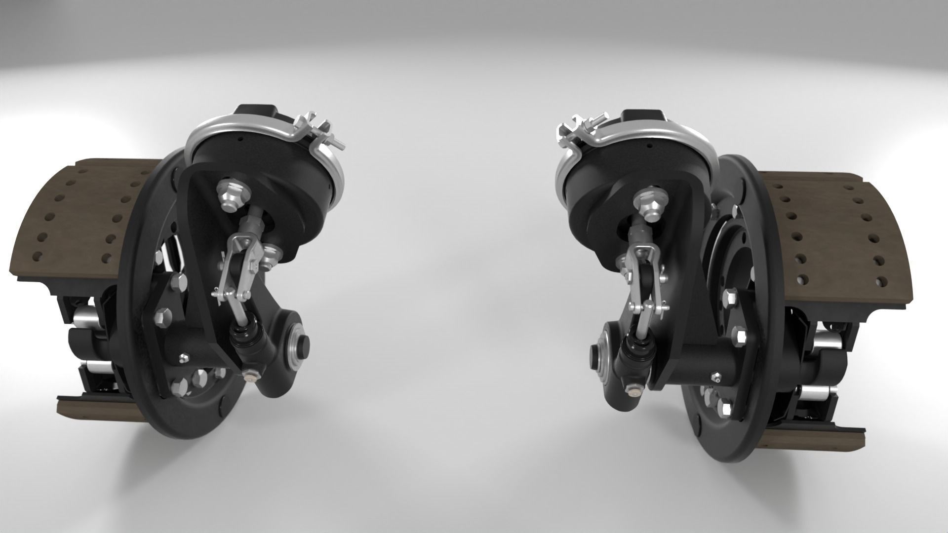 Highly detailed pair of front truck brakes assemblies 3D model | CGTrader