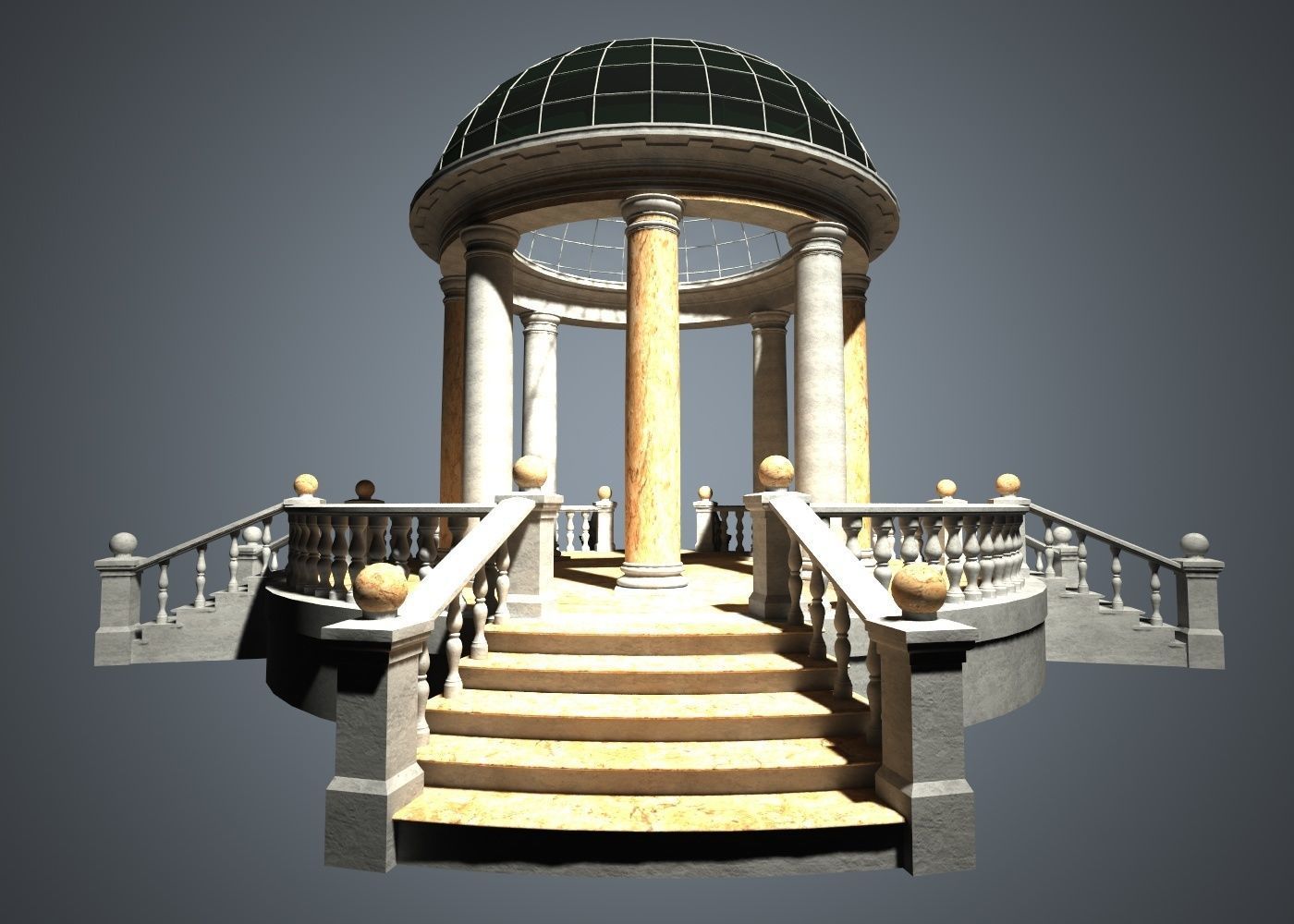 3D model Rotunda with four staircases VR / AR / low-poly | CGTrader