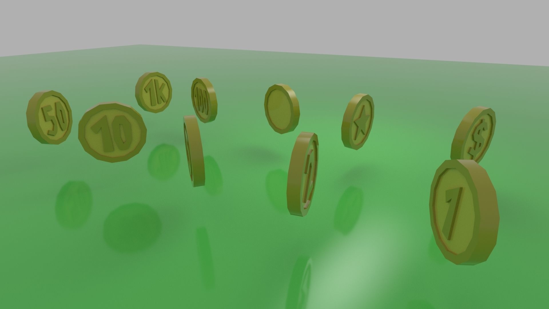 3D model Lowpoly Gold Coins and Coin Piles VR / AR / low-poly | CGTrader