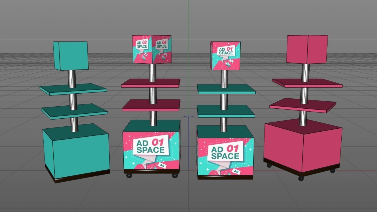 3D model Product Display with cube as the main design factor VR / AR ...