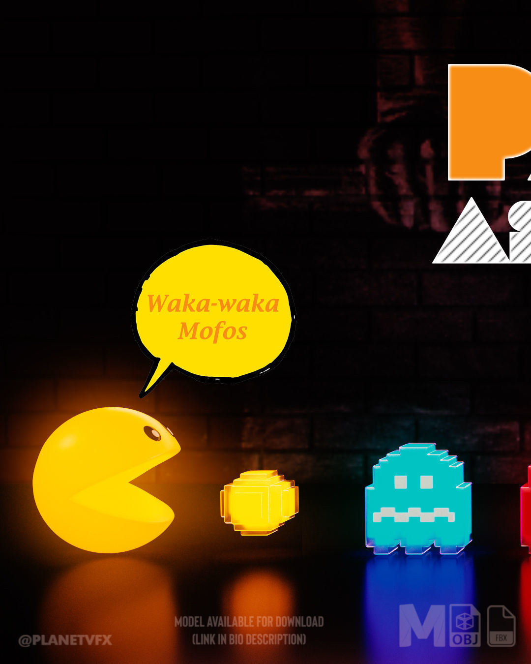 3D model Pac Man Asset pack VR / AR / low-poly | CGTrader