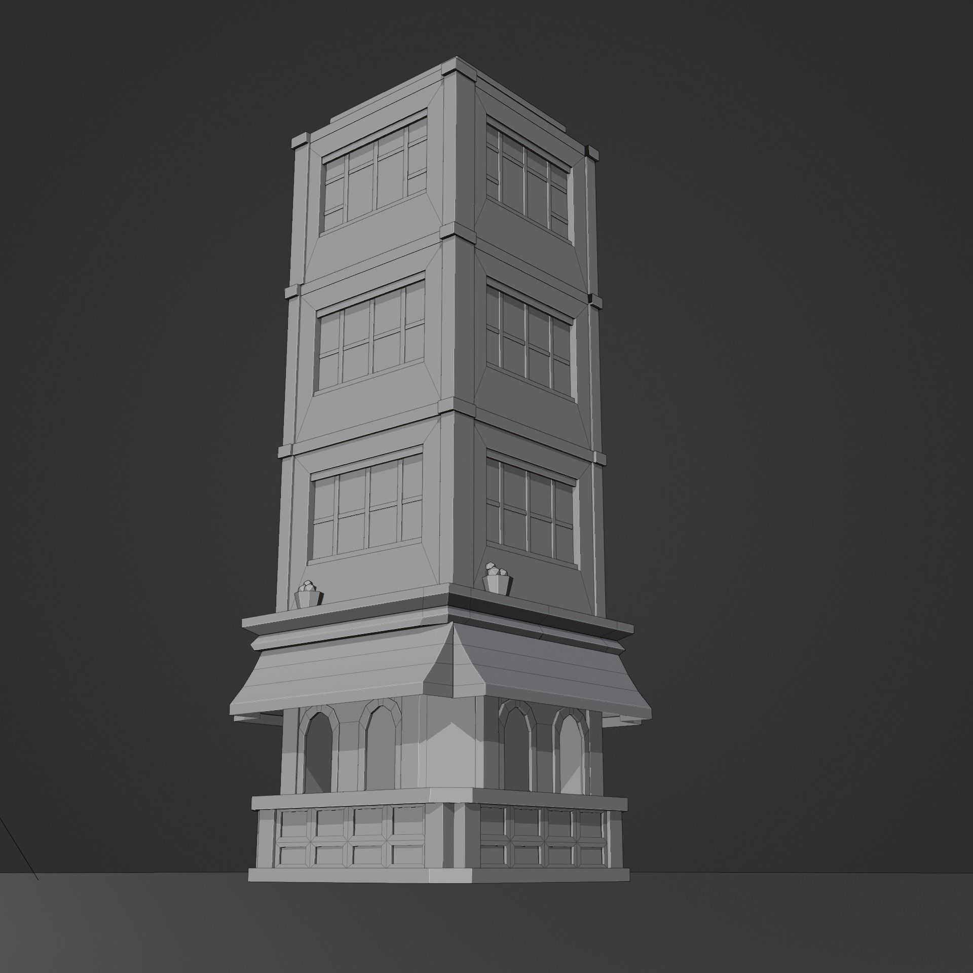 Free Low Poly building Cartoon Style game model free VR / AR / low-poly ...