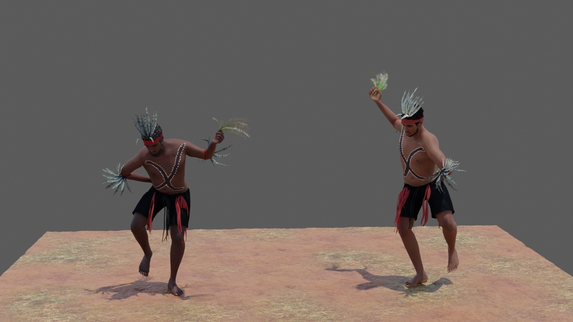 3D Australian Aboriginal Men Dancing 3D model animated rigged | CGTrader