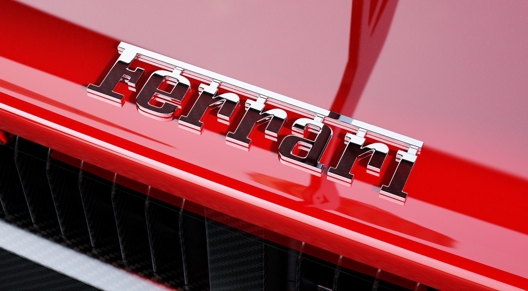 Ferrari lettering 3D model | CGTrader