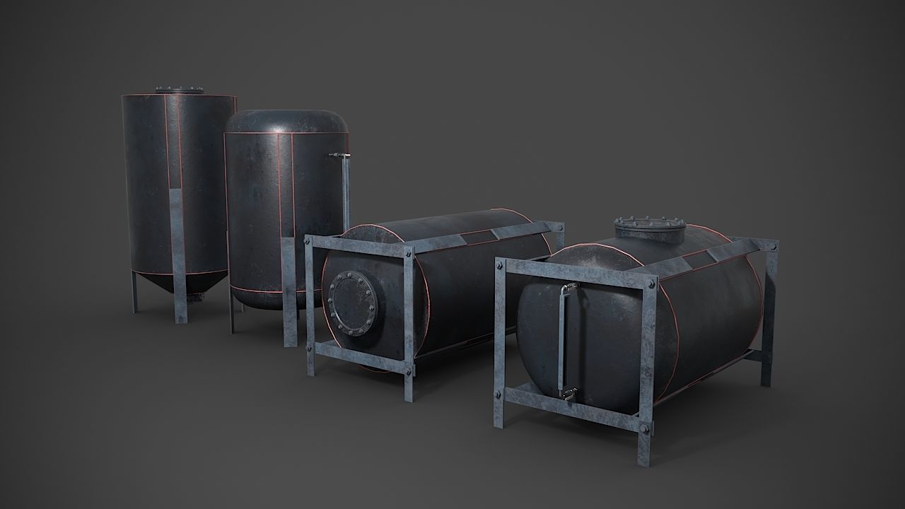 Liquid storage models pack free 3D model | CGTrader