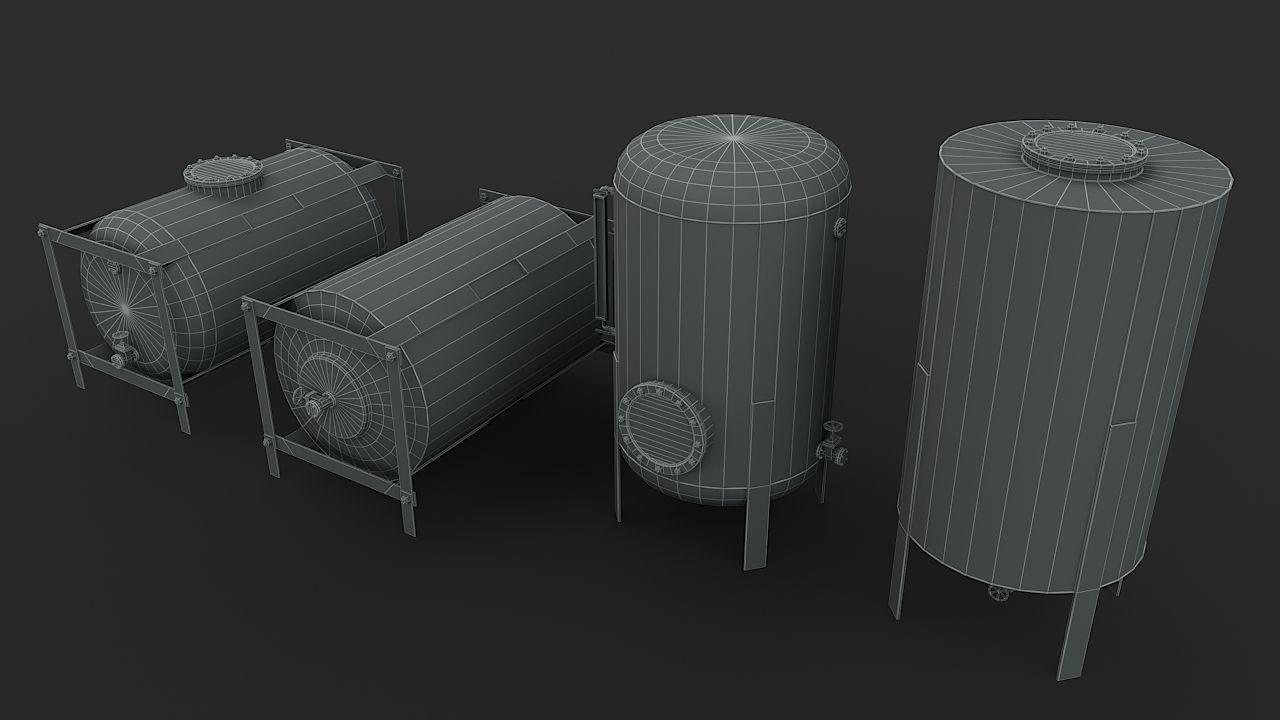Liquid storage models pack free 3D model | CGTrader