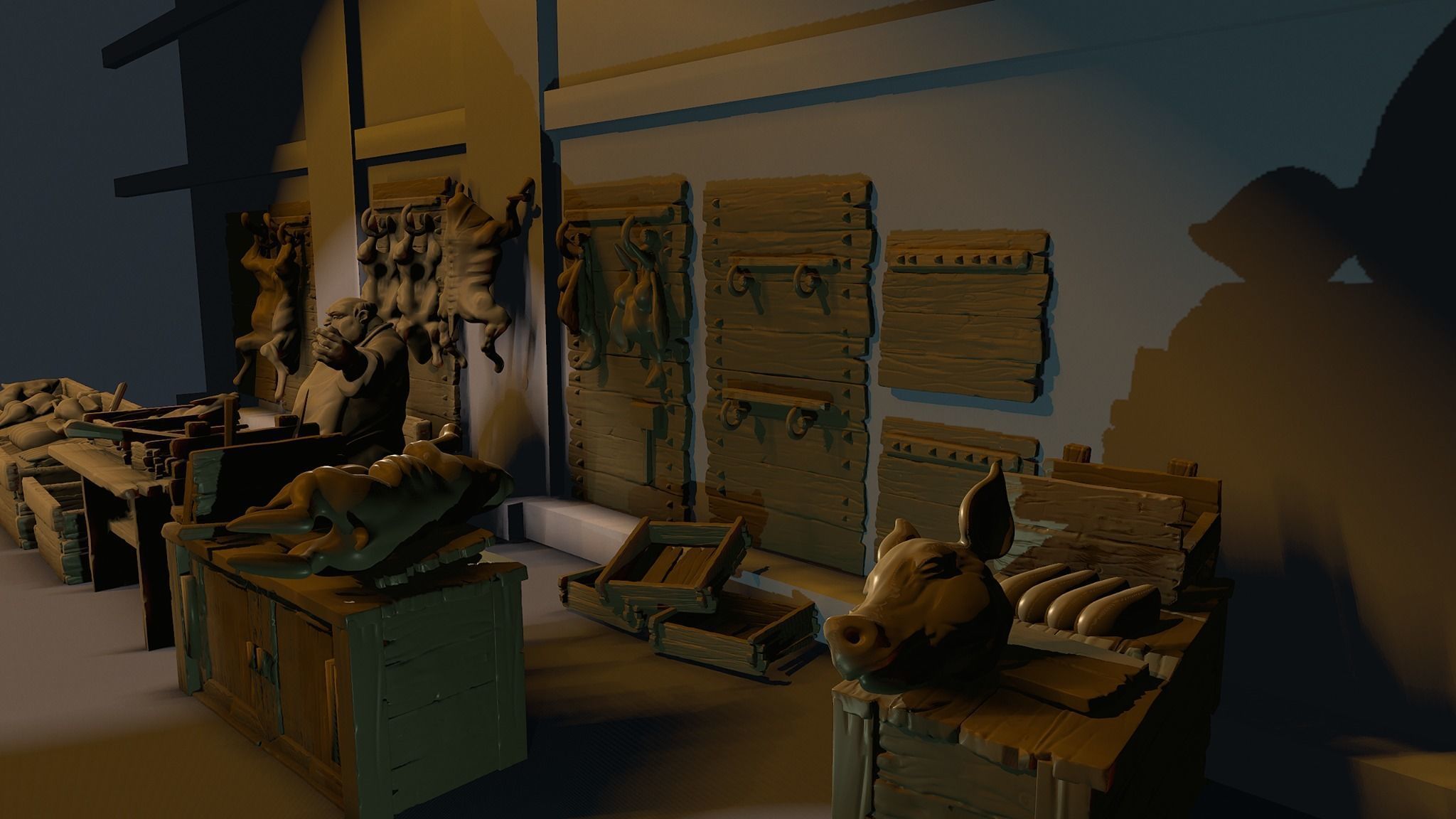 28mm Butcher and Meat 3D model 3D printable | CGTrader