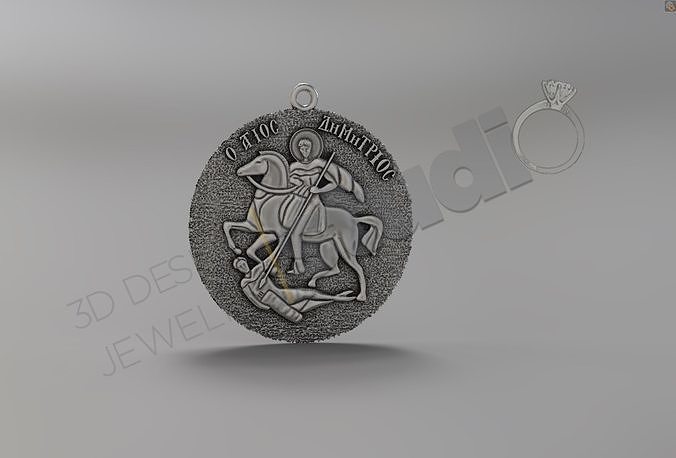 Saint Demetrius pendant 3d model 3D model 3D printable | CGTrader