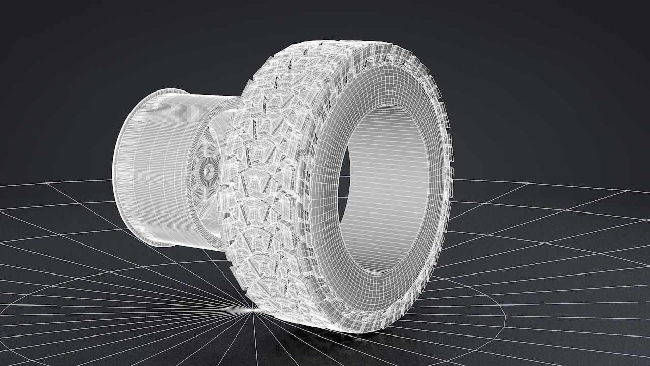 Truck Wheel and Tire 3D Print 3D model 3D printable | CGTrader