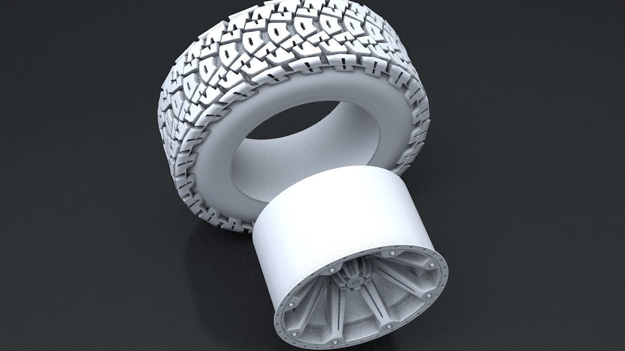 Truck Wheel and Tire 3D Print 3D model 3D printable | CGTrader