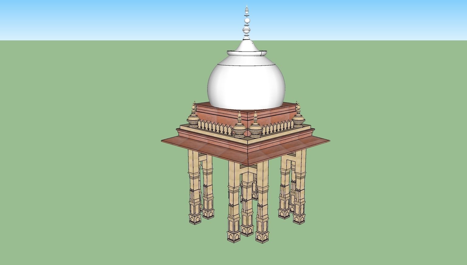 3D model indian jodhpuri stone chatri 3d modal VR / AR / low-poly ...