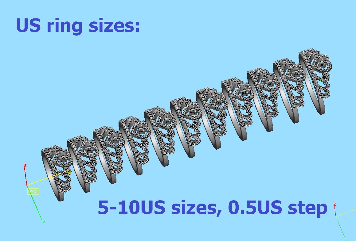 Queens Crown ring Tiara ring 3dmodel 3D model 3D printable | CGTrader