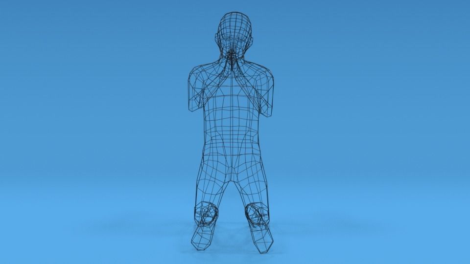 3D model Low Poly Kid Praying VR / AR / low-poly | CGTrader