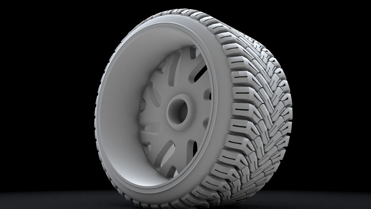 Truck Low Profile Tire and Wheel 3D Printable 3D model 3D printable ...