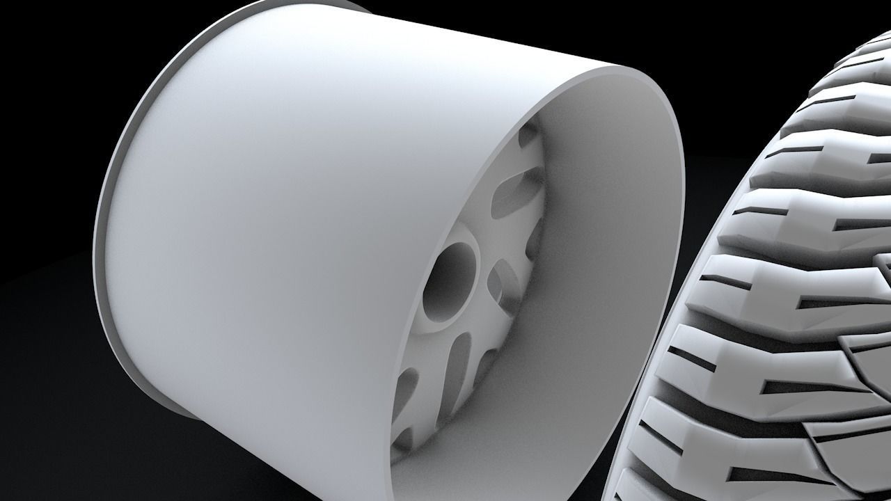 Truck Low Profile Tire and Wheel 3D Printable 3D model 3D printable ...