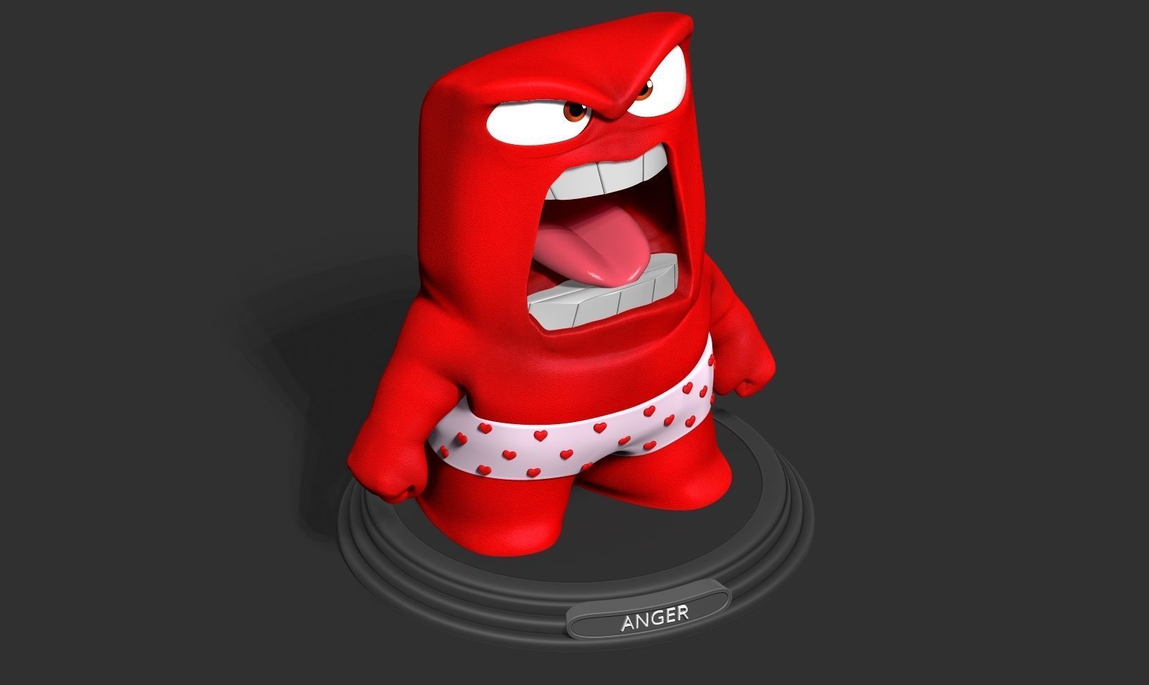 Anger with shorts - Inside Out 2 Fanart 3D model 3D printable | CGTrader