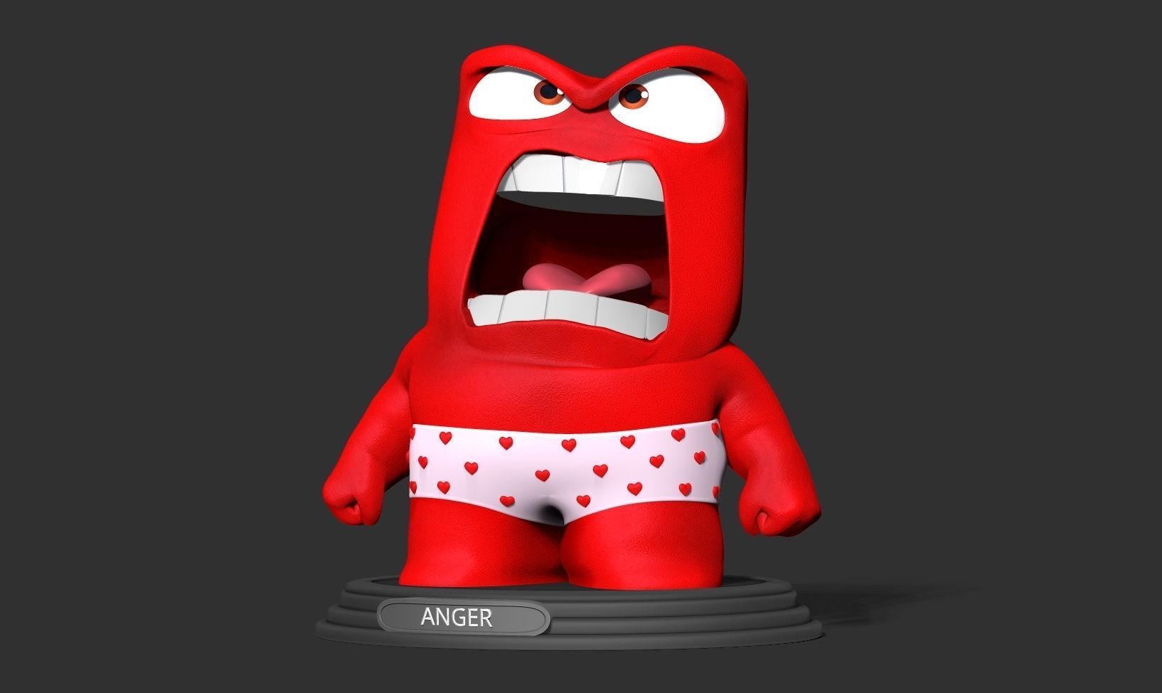Anger with shorts - Inside Out 2 Fanart 3D model 3D printable | CGTrader