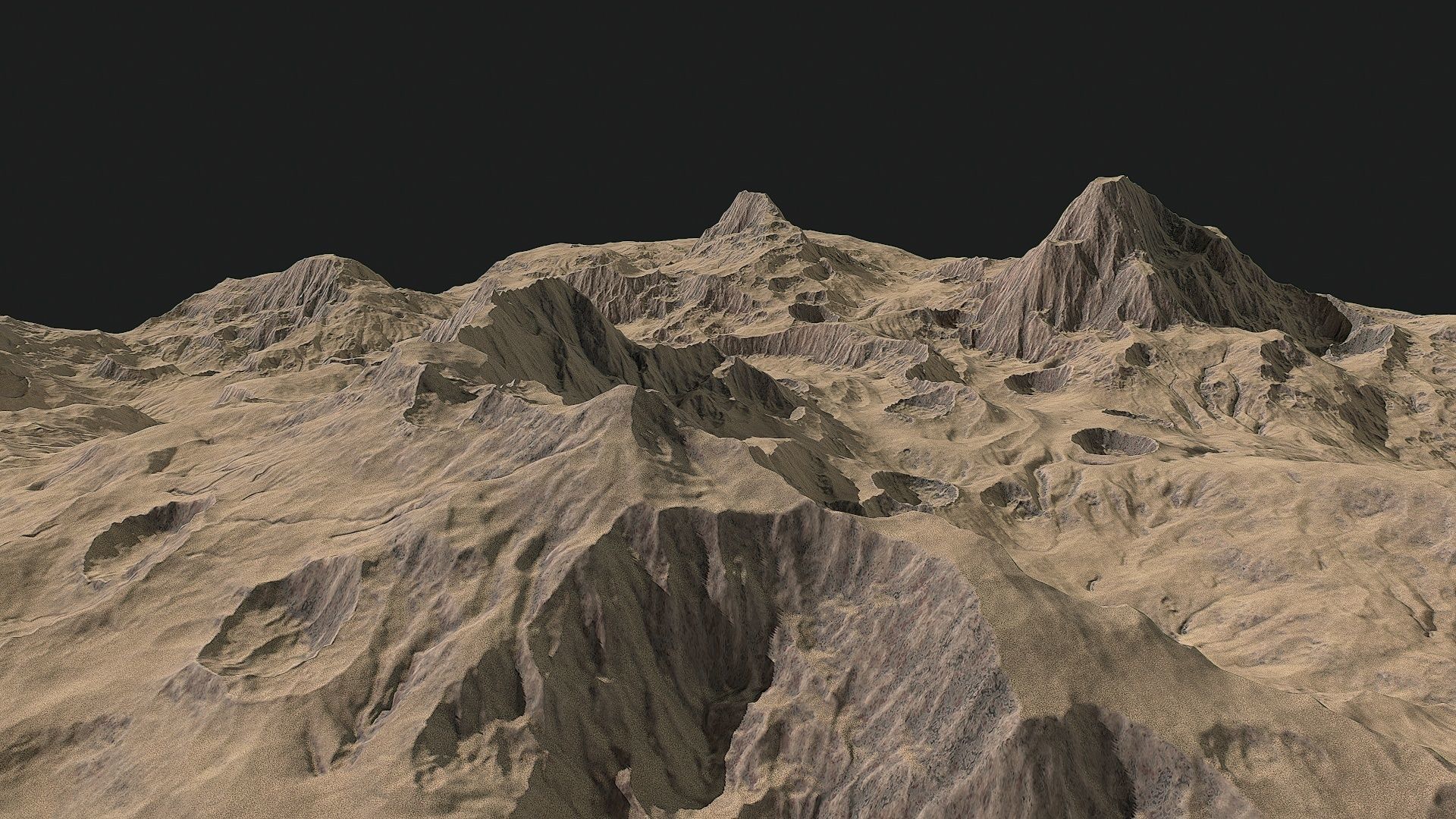 3D model Tileable sci fi moon landscape environment asset VR / AR / low ...