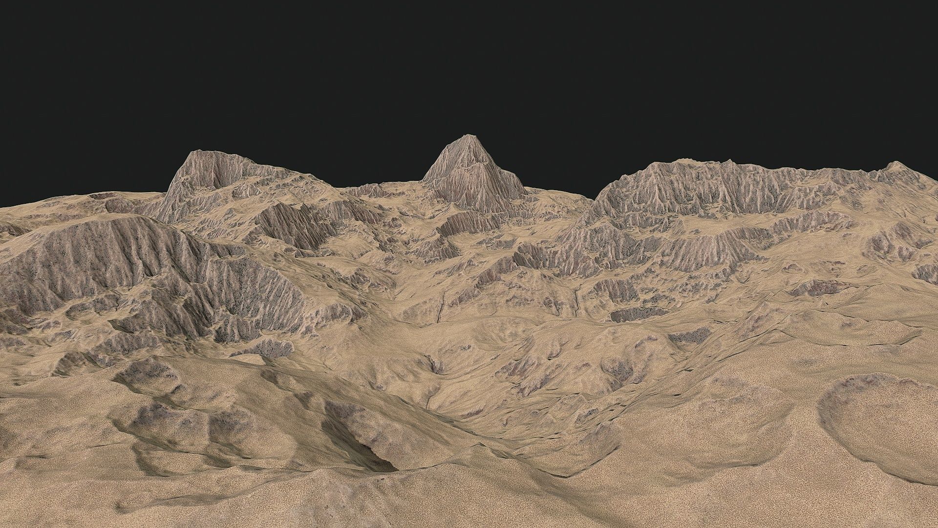 3D model Tileable sci fi moon landscape environment asset VR / AR / low ...