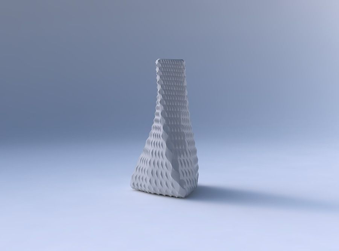 Vase twist tilted triangle with grid piram... 3D Model 3D printable ...