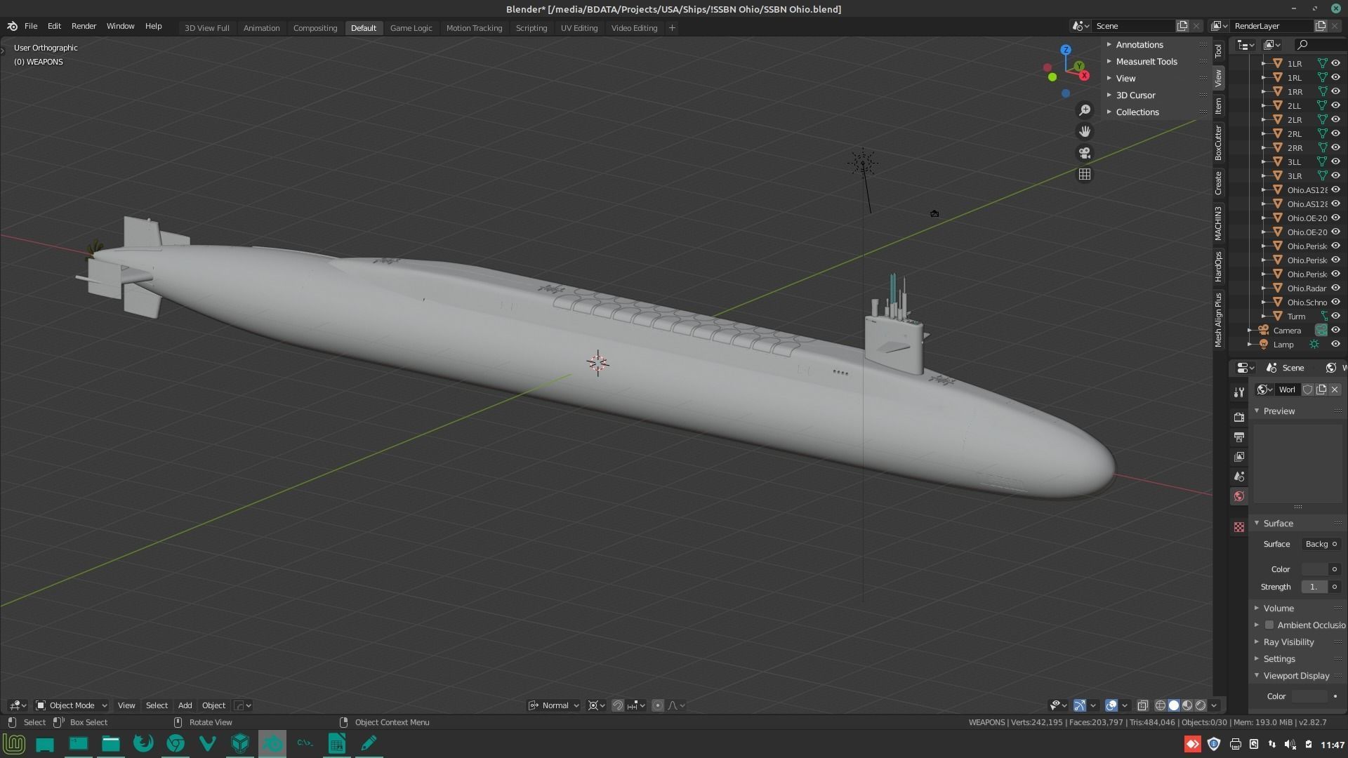 USS SLBM Type Ohio with Weapons 3D model | CGTrader