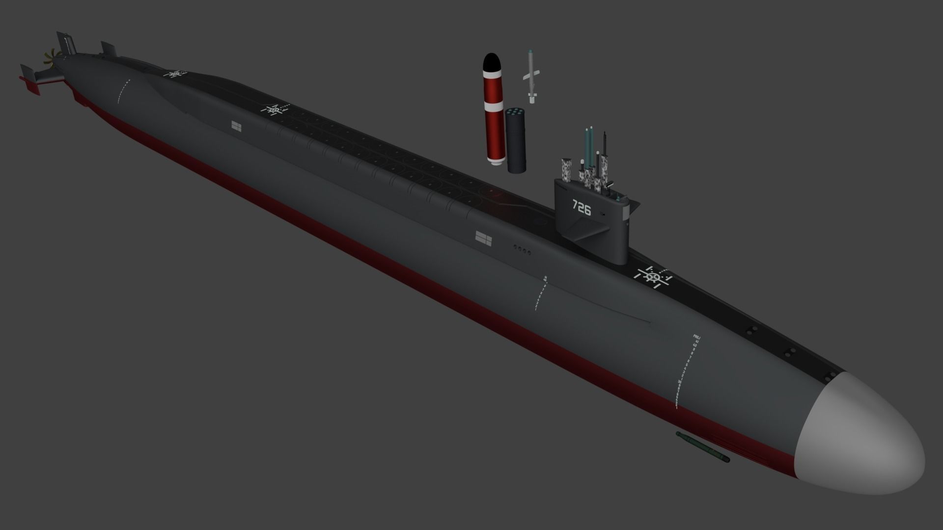 USS SLBM Type Ohio with Weapons 3D model | CGTrader