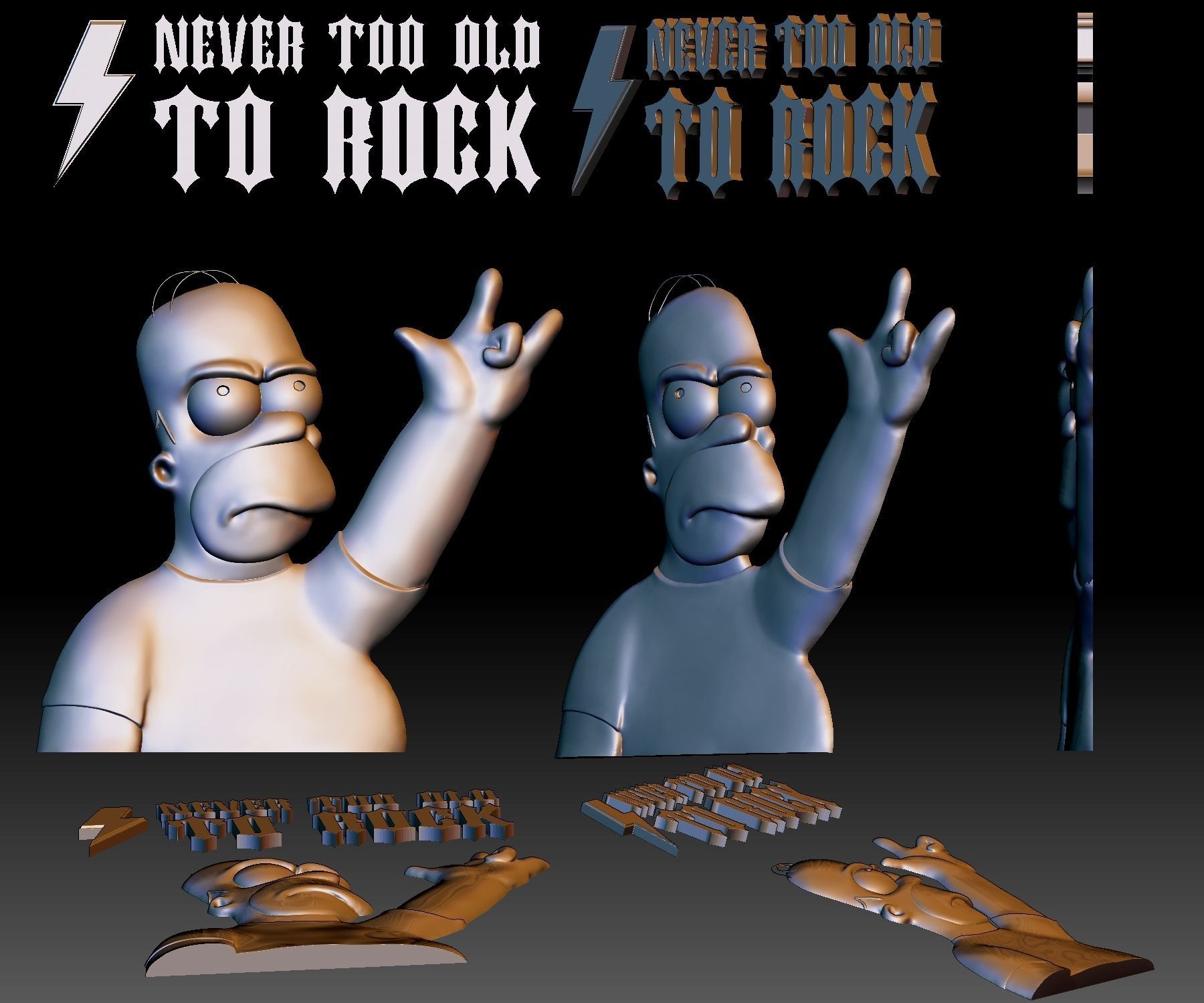 Homer Simpson STL file - relief for CNC router 3D model 3D printable ...