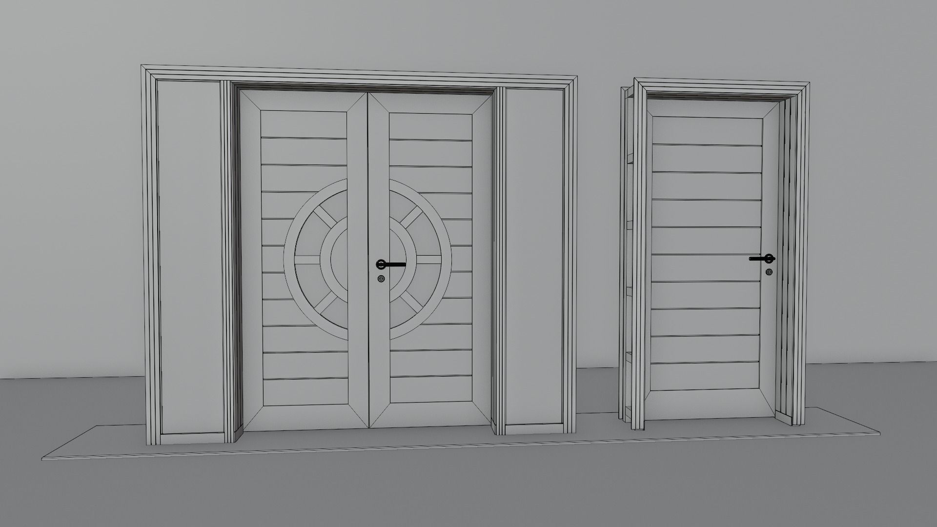 Double Door free 3D model | CGTrader